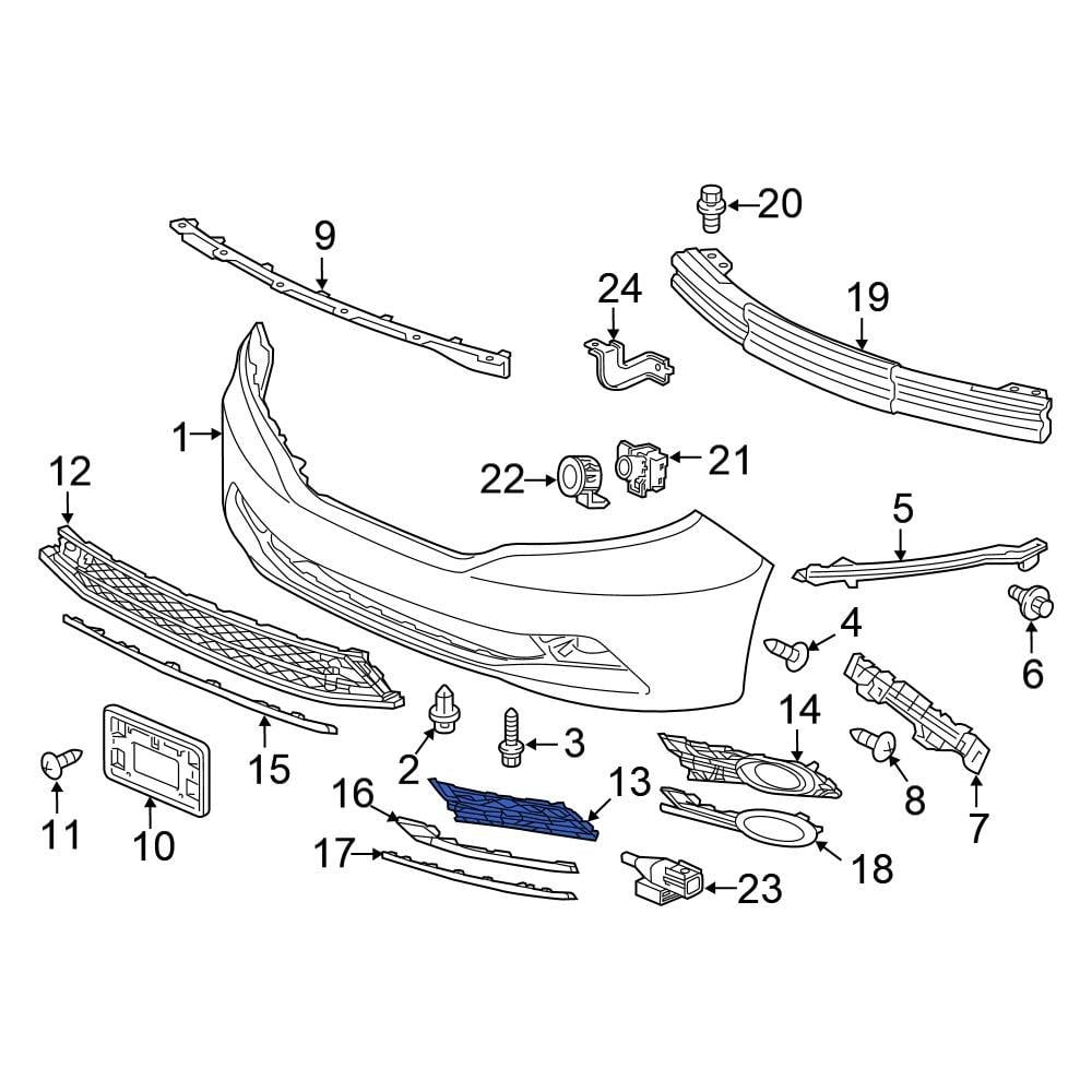 Honda OE 71103TK8A50 - Front Right Outer Grille
