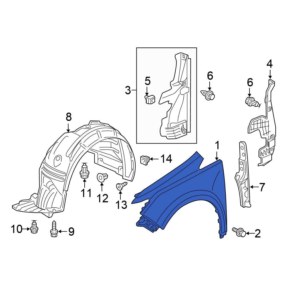 Honda OE 60260TK8A80ZZ - Front Left Fender