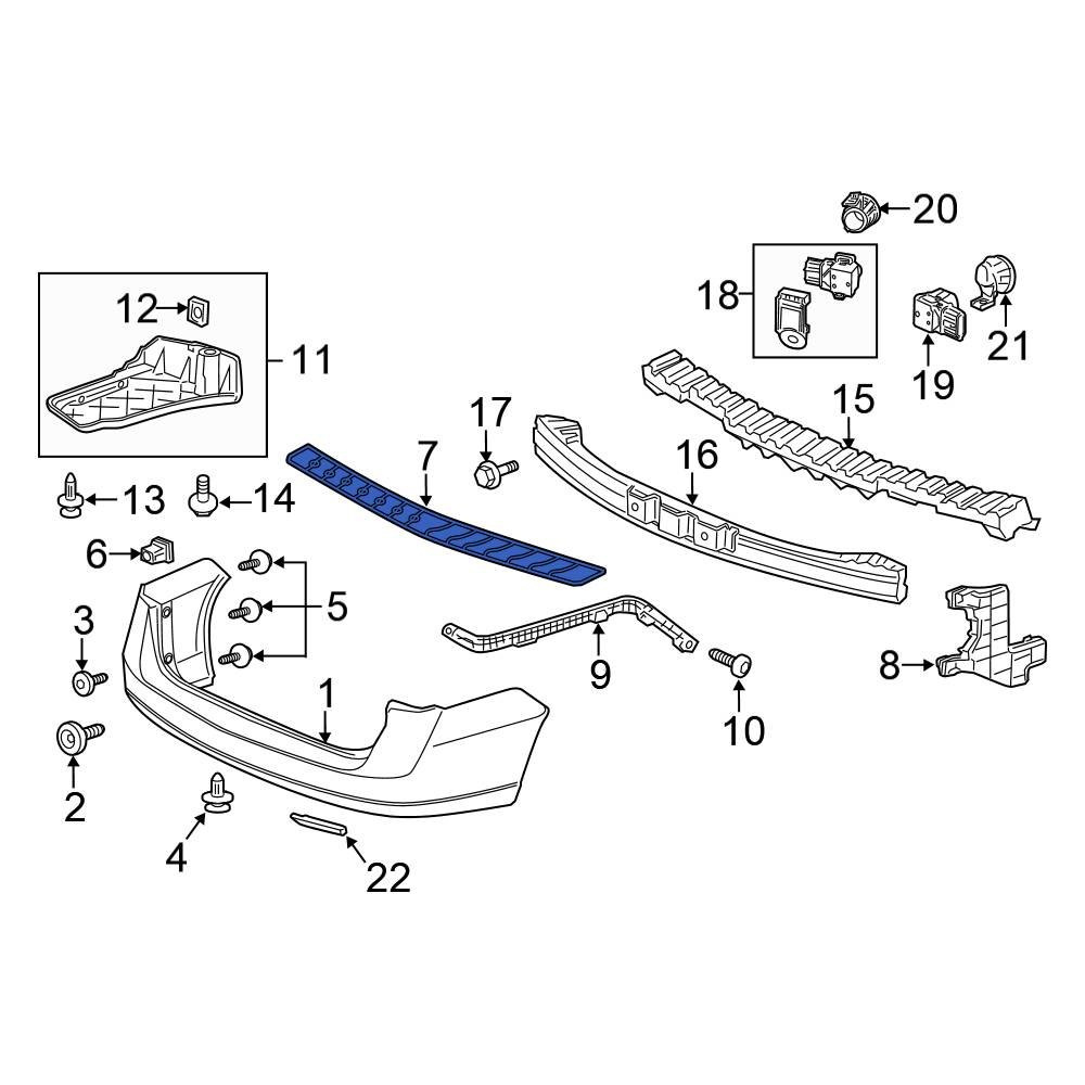 Honda OE 71510TK8A00 - Rear Bumper Step Pad