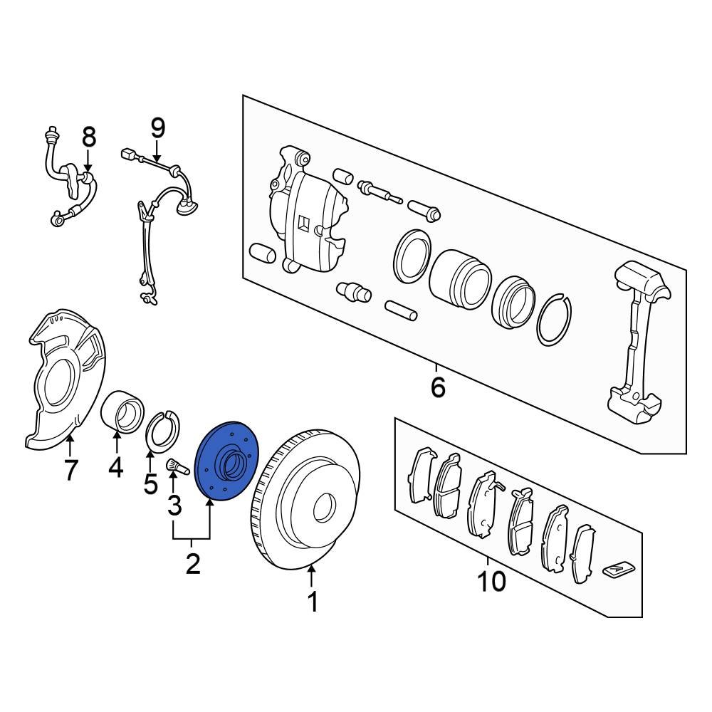 Honda OE 44600S04A00 - Front Wheel Hub