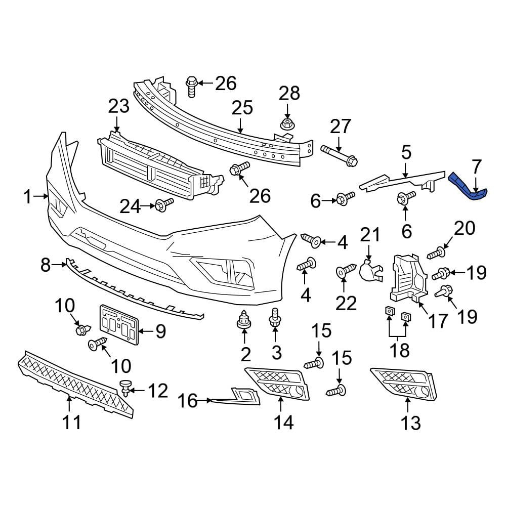 Honda OE 71193THRA01 - Front Right Bumper Cover Spacer