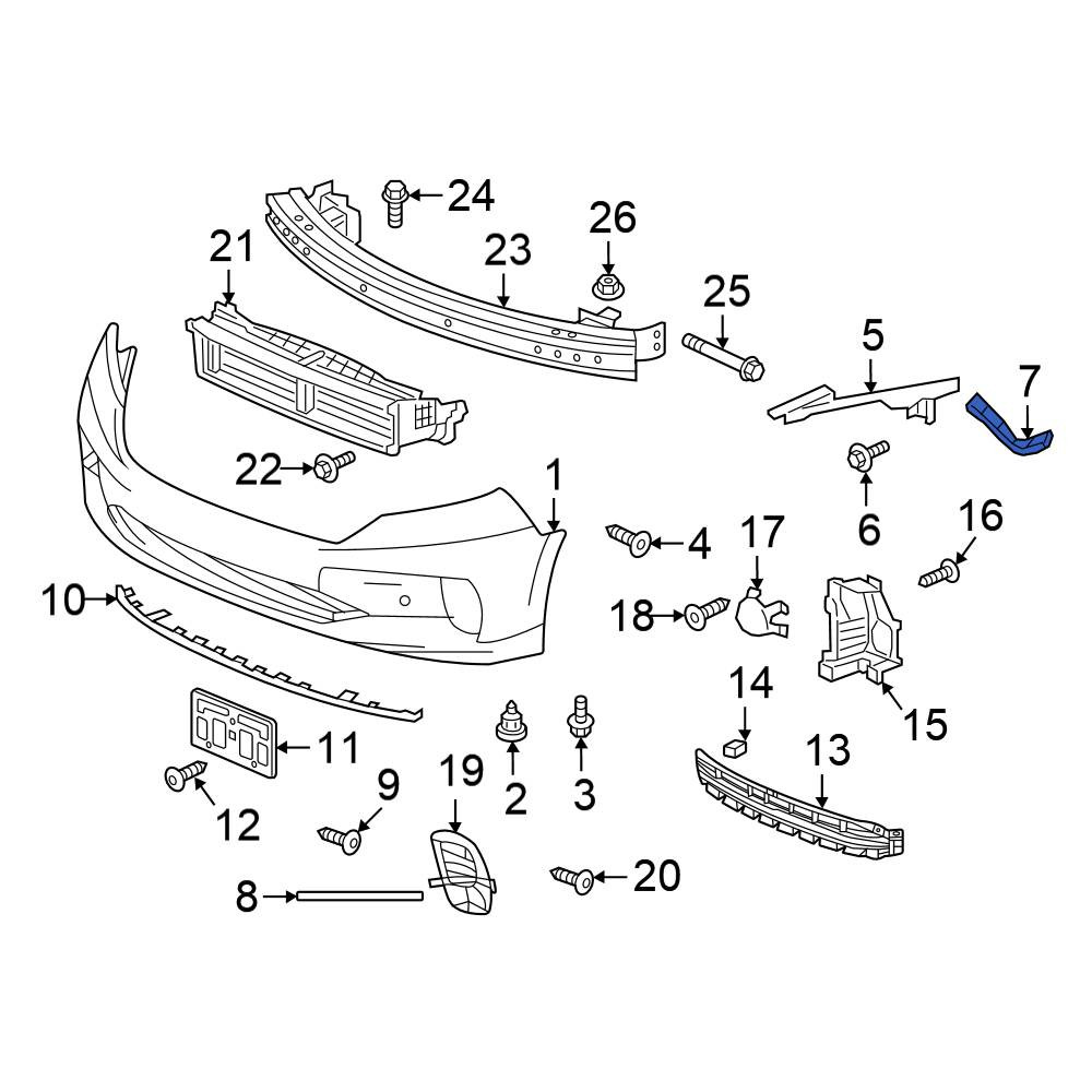 Honda OE 71193THRA01 - Front Right Bumper Cover Spacer
