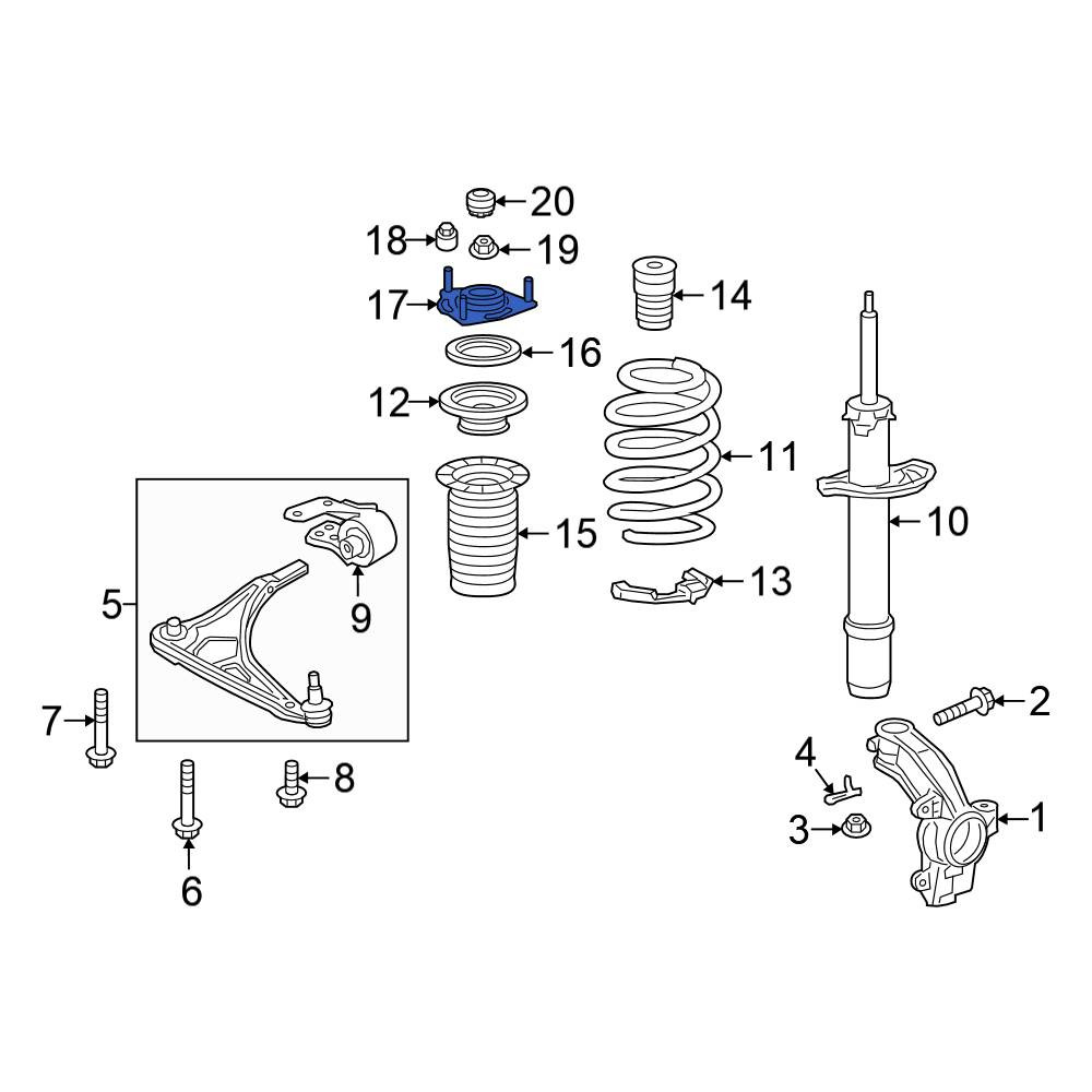Honda OE 51670THRA01 - Front Suspension Strut Mount
