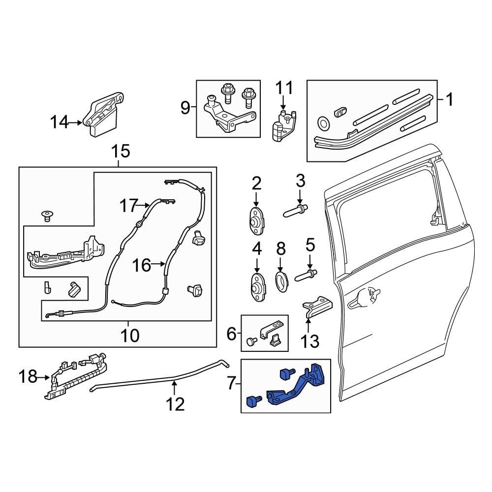 Honda OE 72583THRA01 - Rear Left Sliding Door Bumper Stop