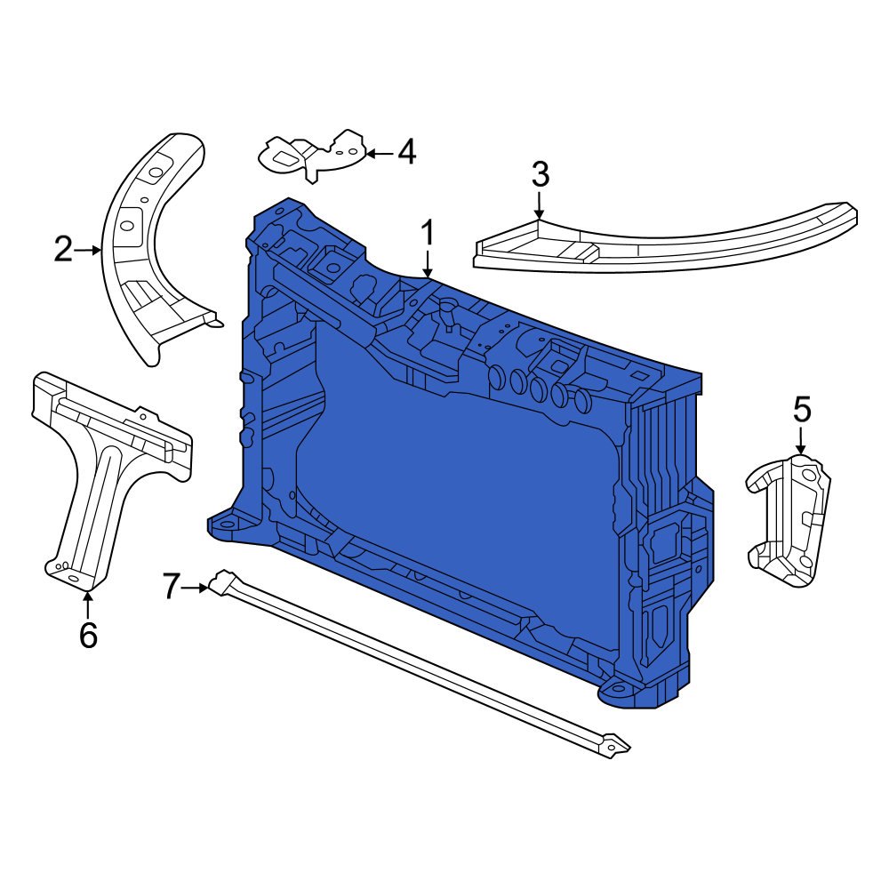 Honda OE 71411T22A01 - Front Radiator Support Panel