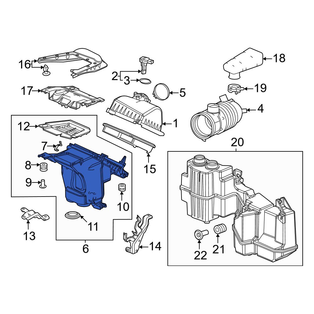 Honda OE 1720164SA01 - Lower Air Filter Housing