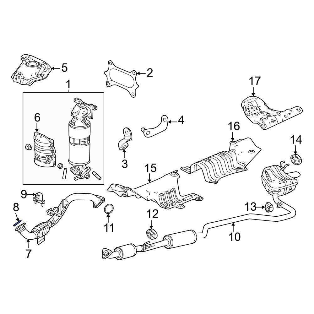 Honda OE 18302SP0003 - Front Exhaust Pipe Flange Gasket