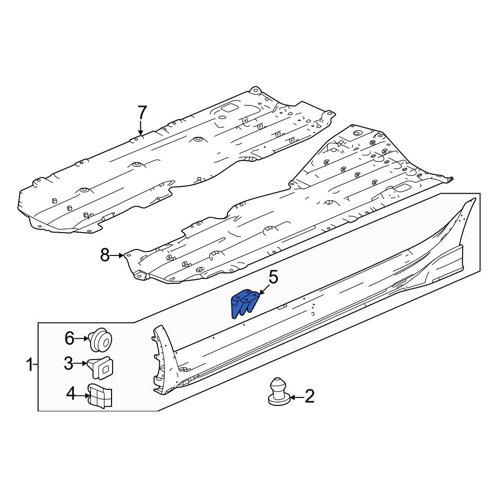 Honda OE 91560TLAA01 - Rocker Panel Molding Clip