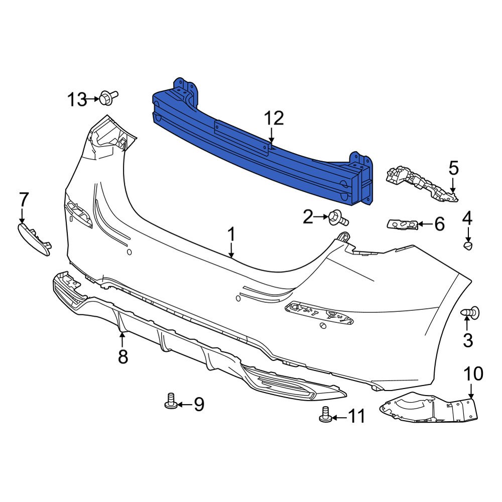 Honda OE 71530TBAA11 - Rear Bumper Impact Bar