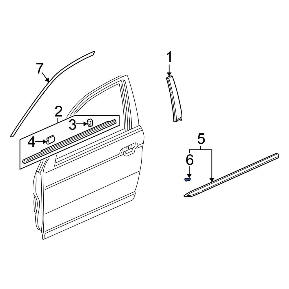 Honda OE 75305S0A003 - Door Molding Clip