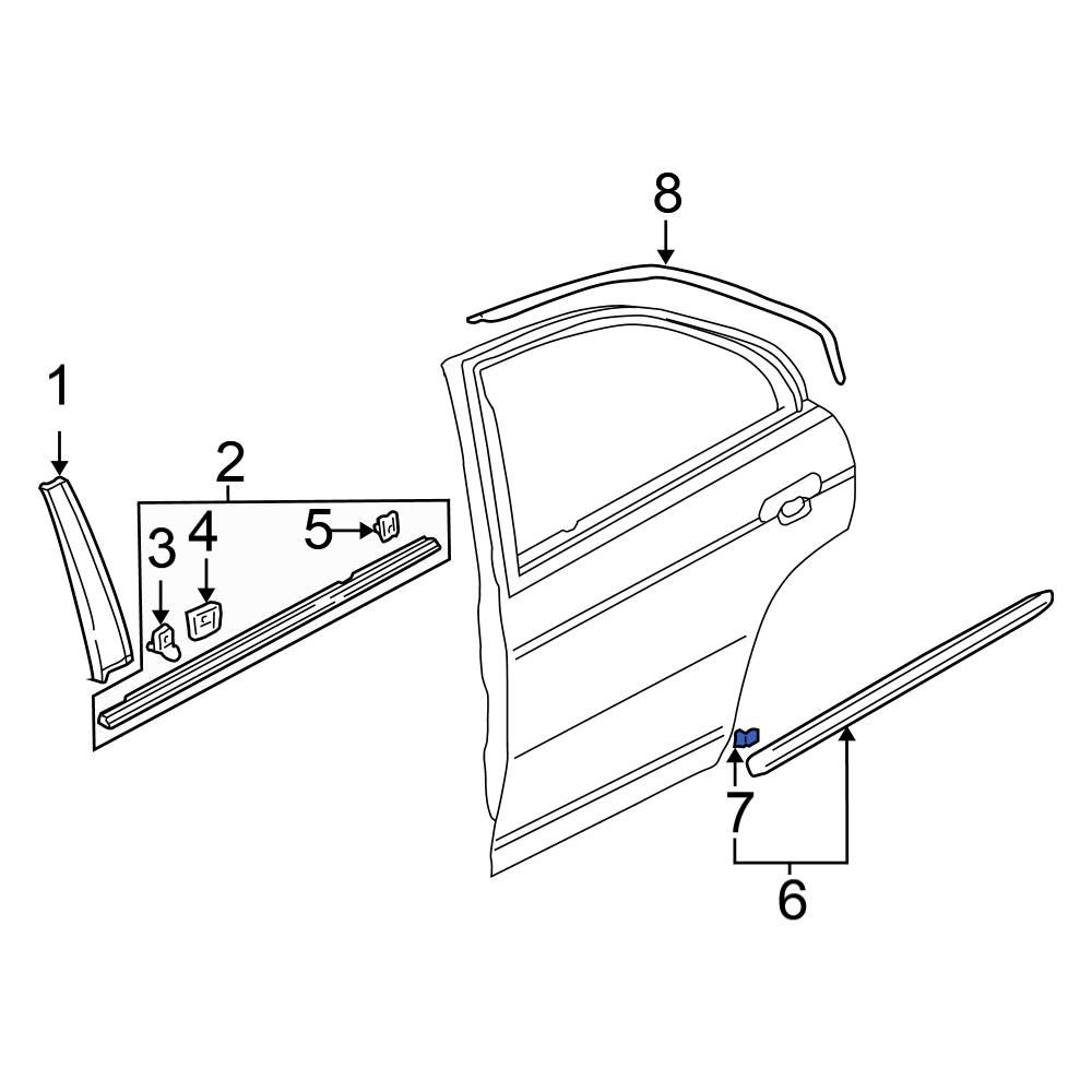 Honda OE 75305S0A003 - Door Molding Clip