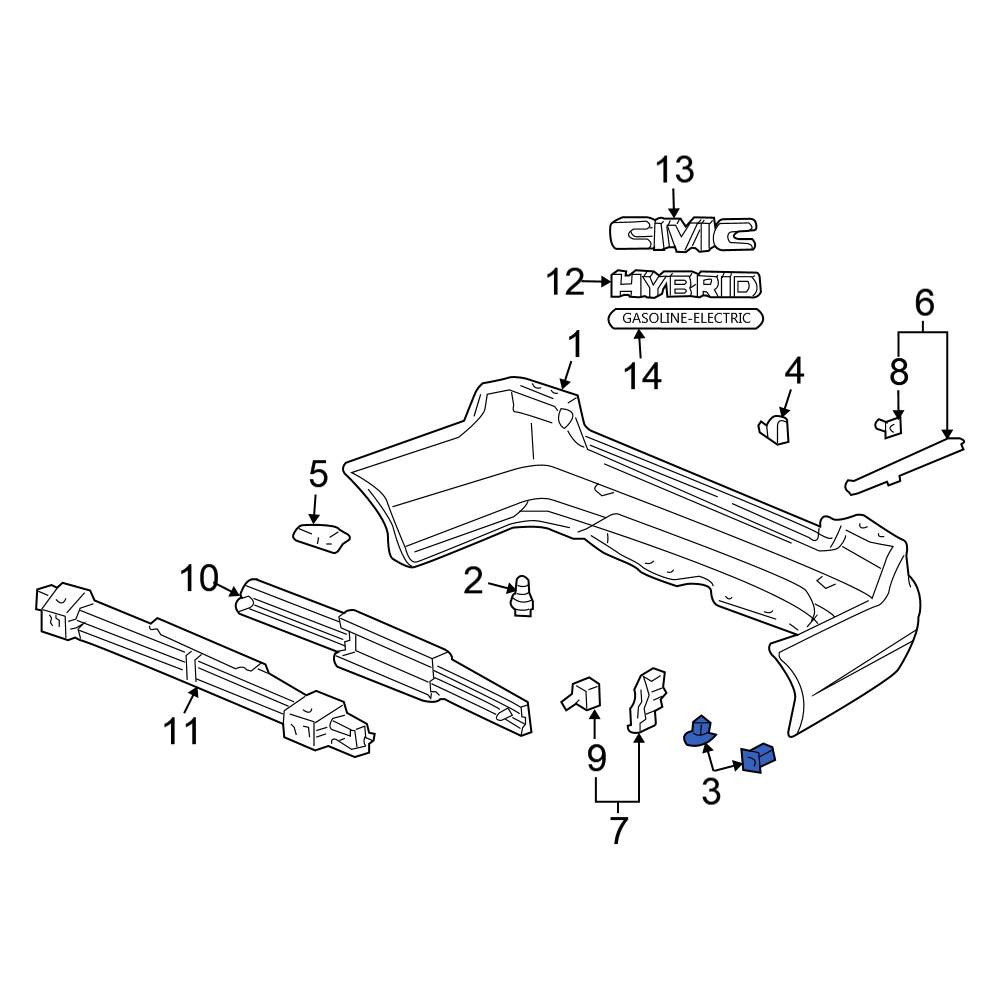 Honda OE 90682SB0003 - Bumper Cover Grommet