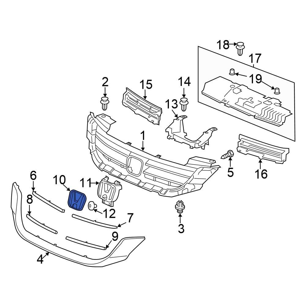 Honda OE 75700TA0A00 - Front Grille Emblem