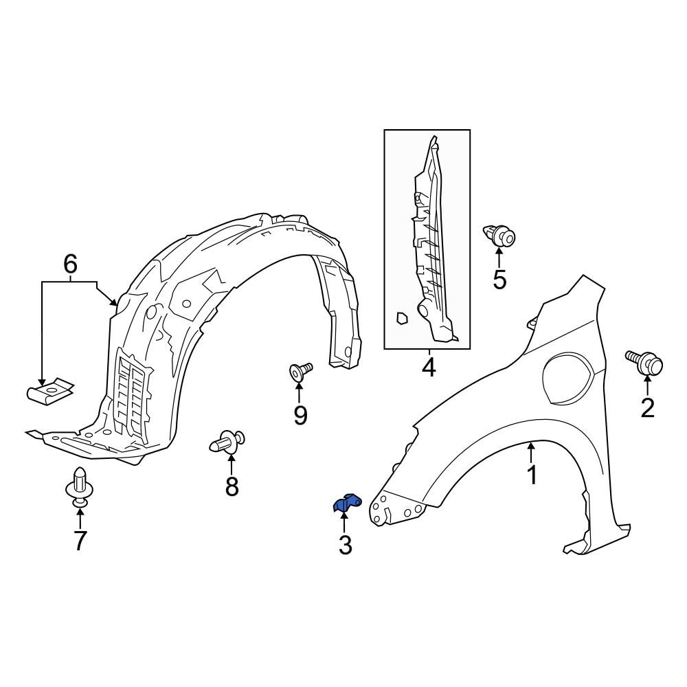 Honda OE 60262T2AA00ZZ - Left Fender Bracket
