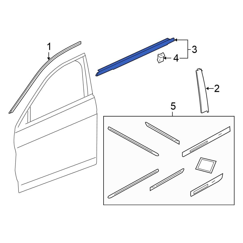 Honda OE 72450T2FA01 - Front Left Door Belt Molding