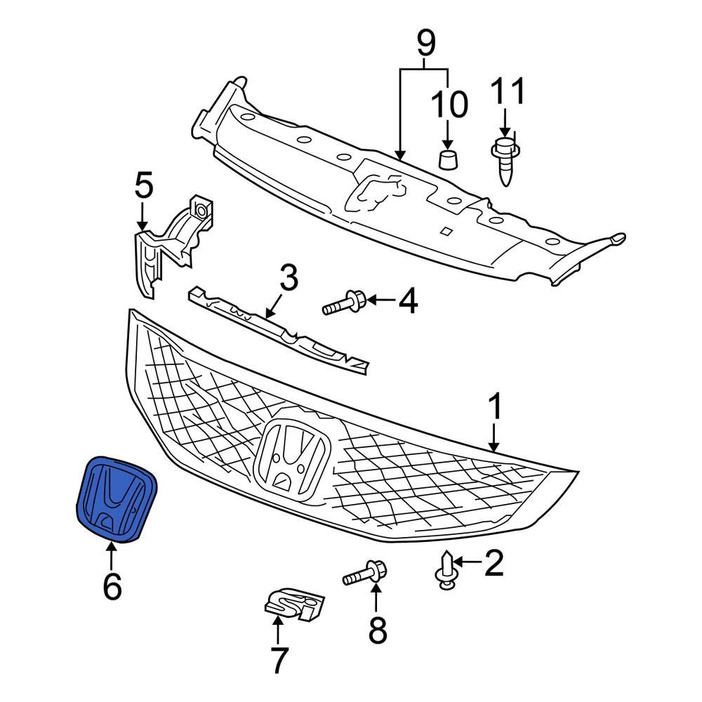 Honda OE 75700TA0A00 - Front Grille Emblem