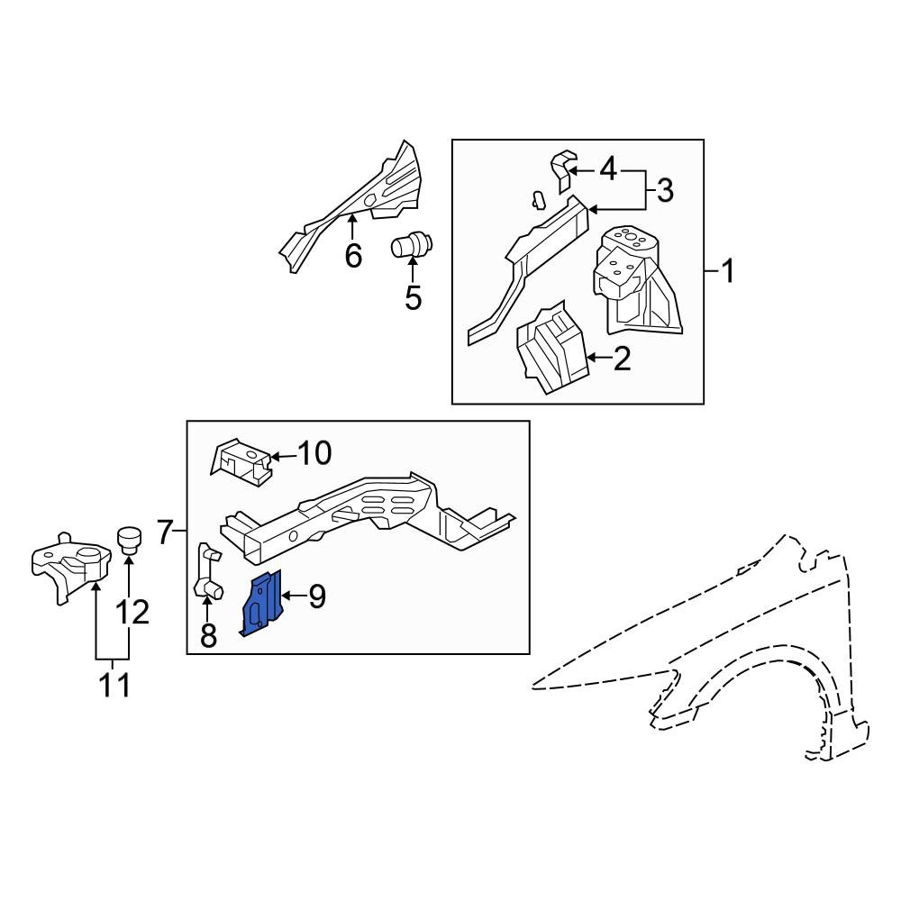 Honda OE 60212SNAA00ZZ - Right Fender Bracket