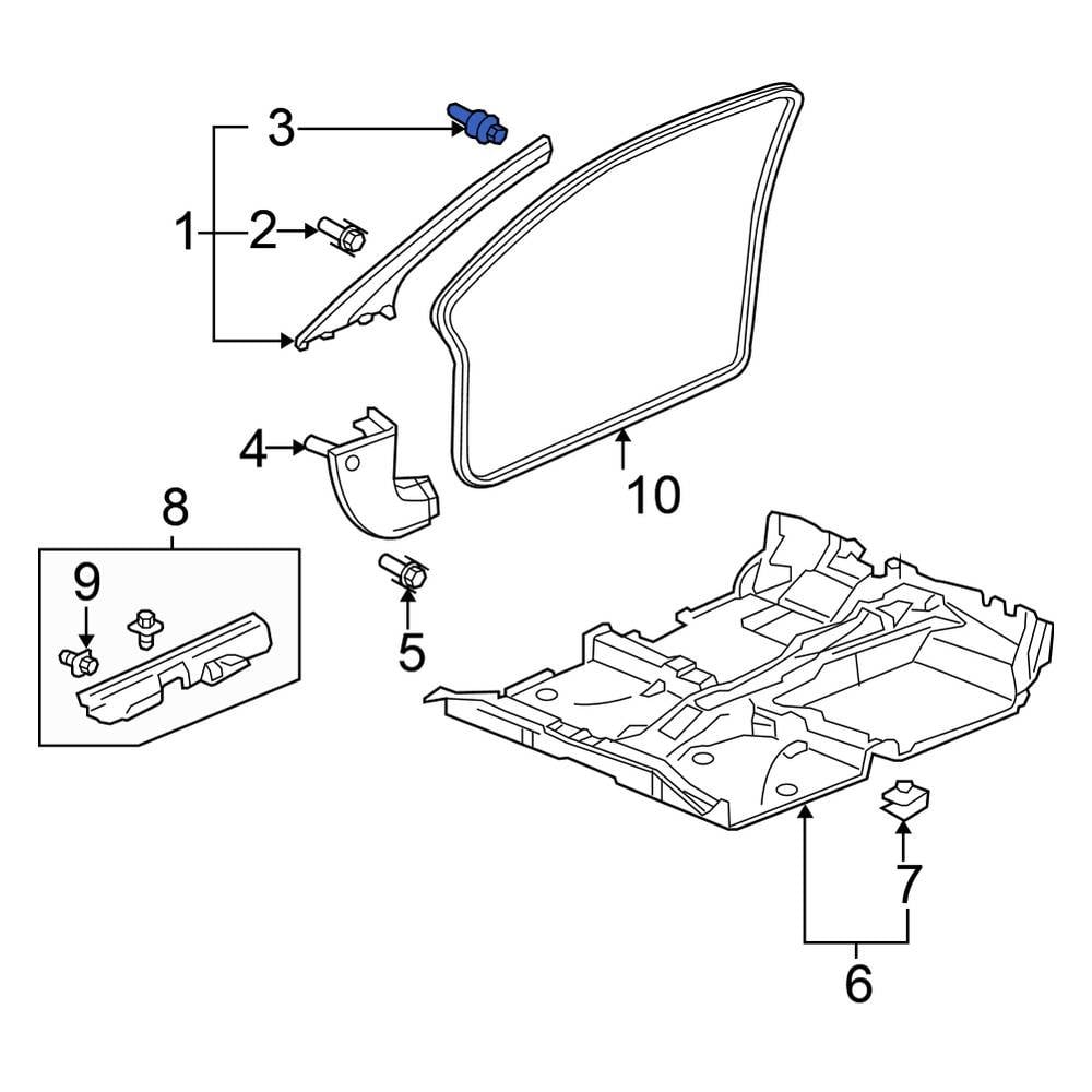 Honda OE 91561SJD003 - Upper Body B-Pillar Trim Panel Clip