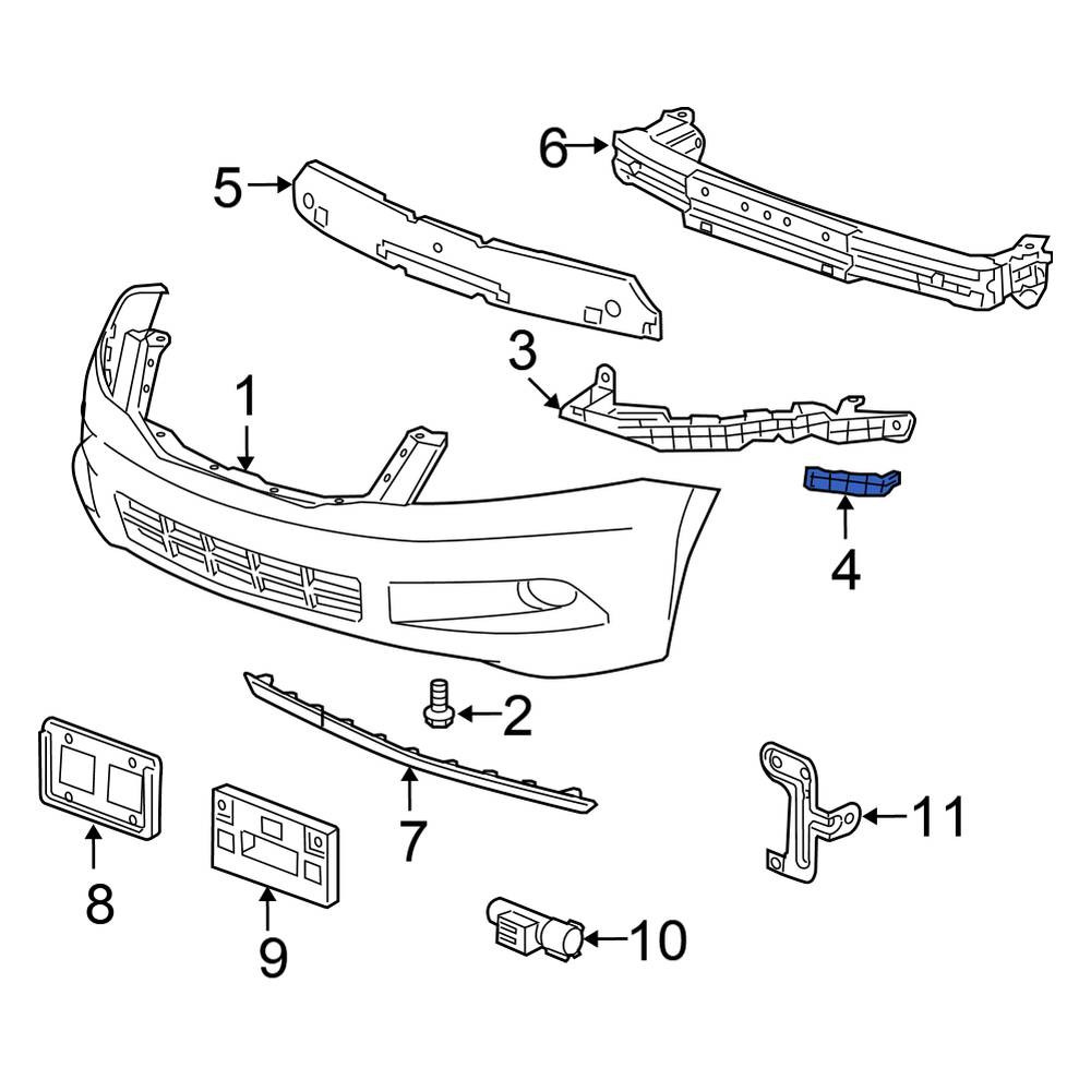 Honda OE 71193TA0A00 - Front Right Bumper Guide