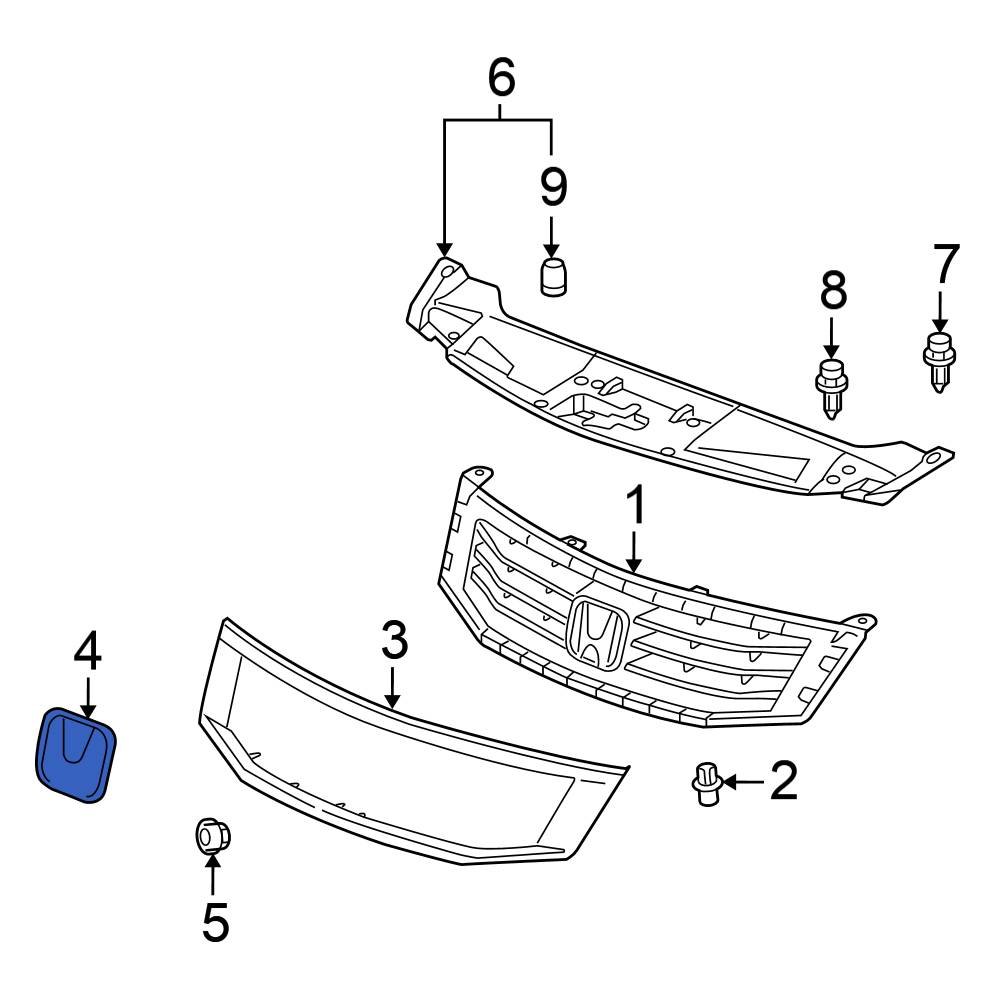 Honda OE 75700TA0A00 - Front Grille Emblem