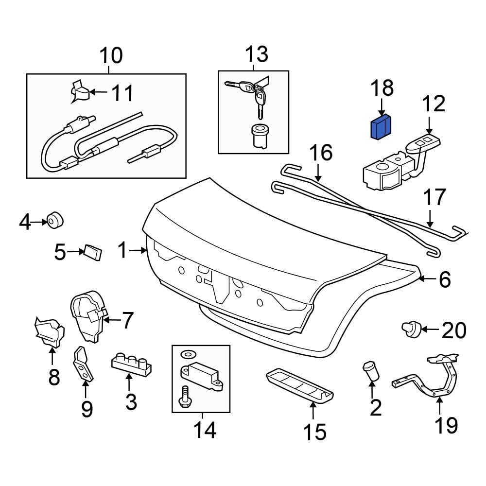 Honda OE 74873TA0003 - Trunk Torque Rod Clip