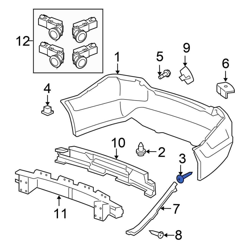 Honda OE 90103TA0000 - Bumper Cover Screw
