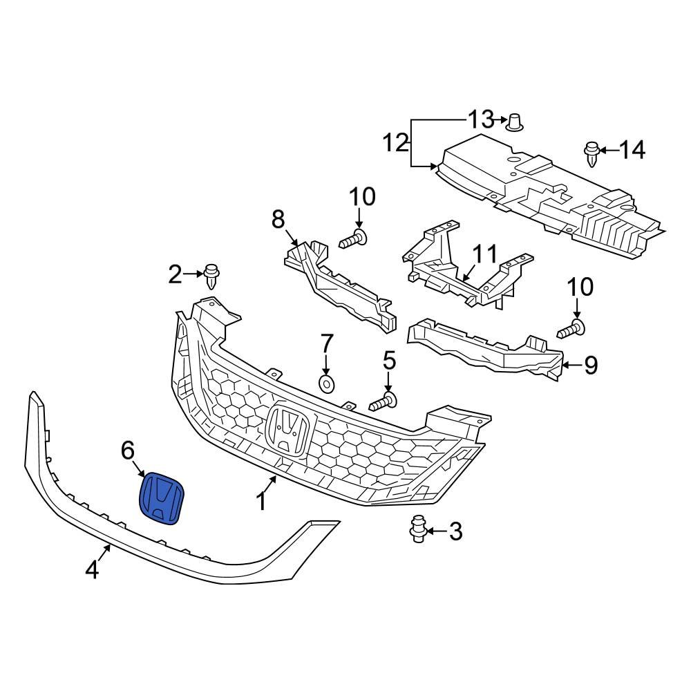 Honda OE 75700TA0A00 - Front Grille Emblem