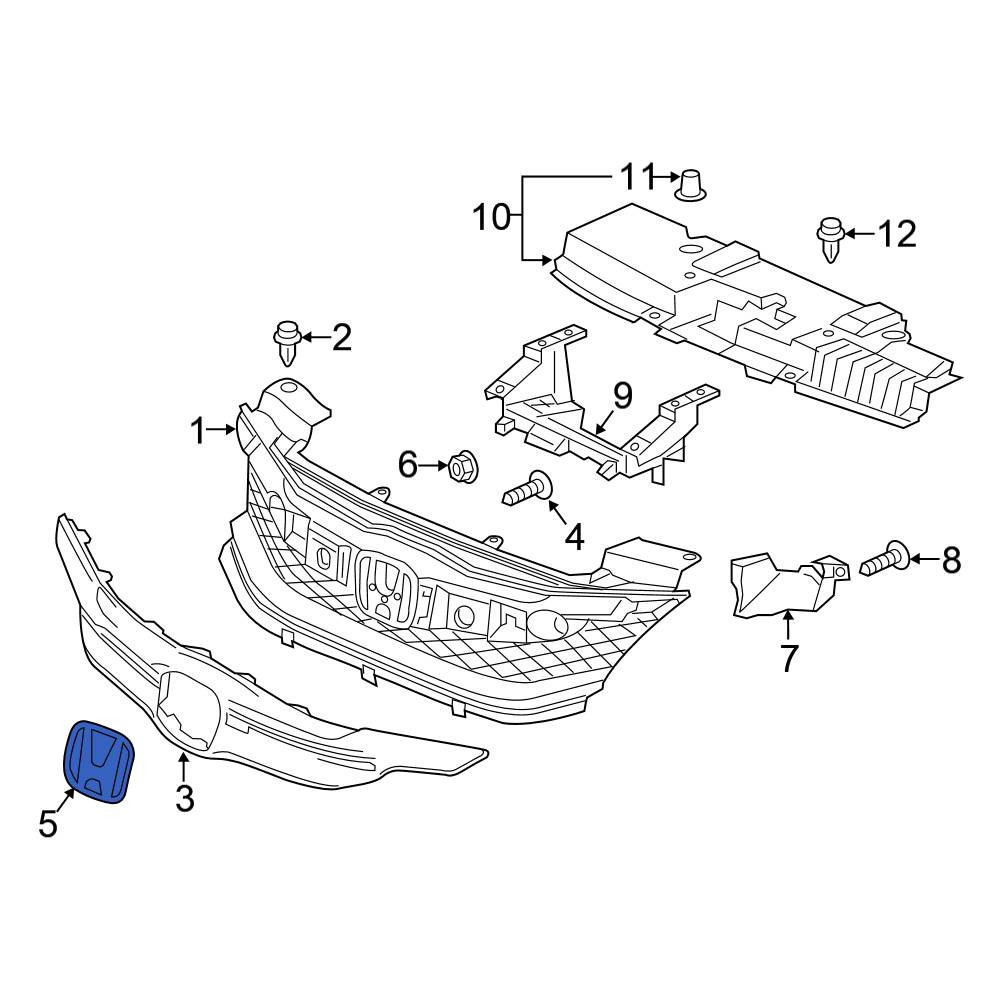 Honda OE 75700TA0A00 - Front Grille Emblem