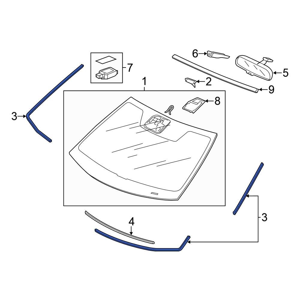 Honda OE 73126SYY000 - Windshield Seal