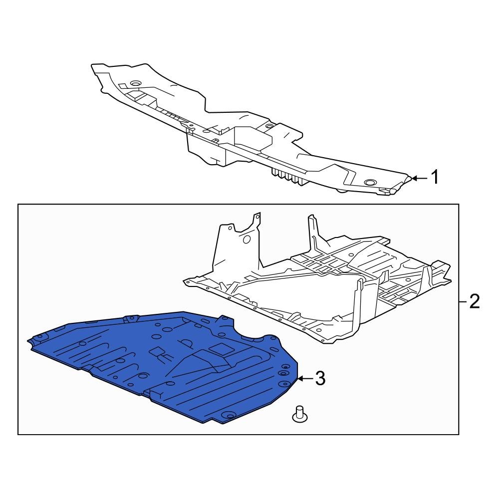 Honda OE 74114T50000 - Front Powertrain Skid Plate