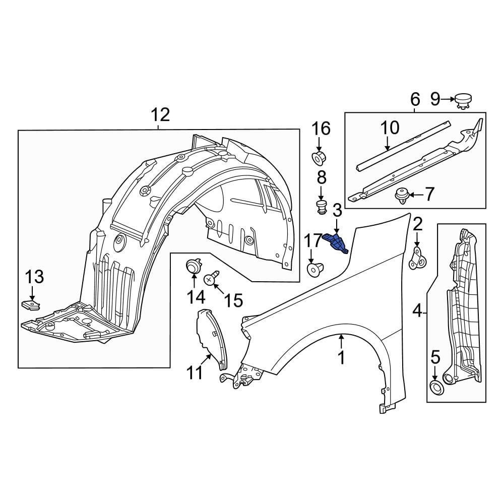 Honda OE 7128230AA01 - Left Fender Spacer