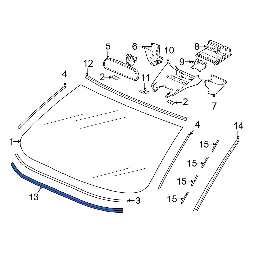 Honda OE 73151TVAA01 - Front Lower Windshield Molding