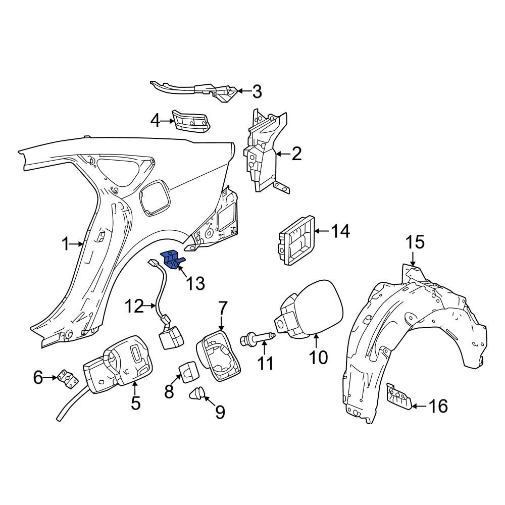 Honda OE 91691TA0003 - Fuel Filler Door Lock Actuator Clip