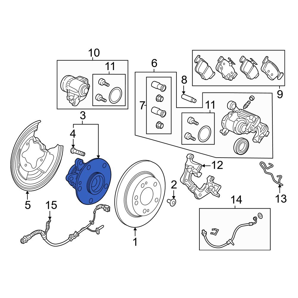 Honda OE 42200TVAA61 - Rear Wheel Bearing and Hub Assembly