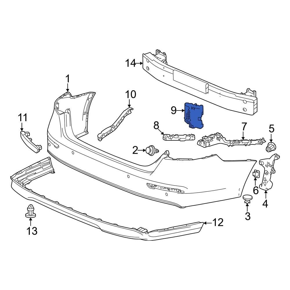 Honda OE 71576TVAA00 - Rear Left Bumper Impact Absorber