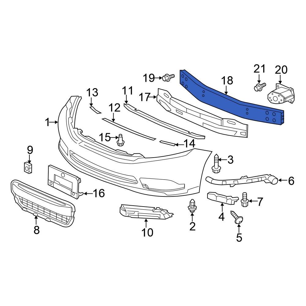 Honda OE 71131TR3A00 - Front Bumper Impact Bar