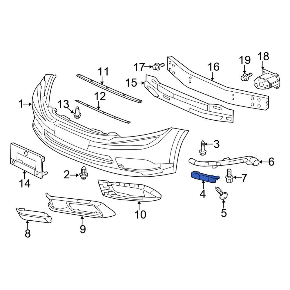 Honda OE 71198TR0A01 - Front Left Bumper Cover Spacer