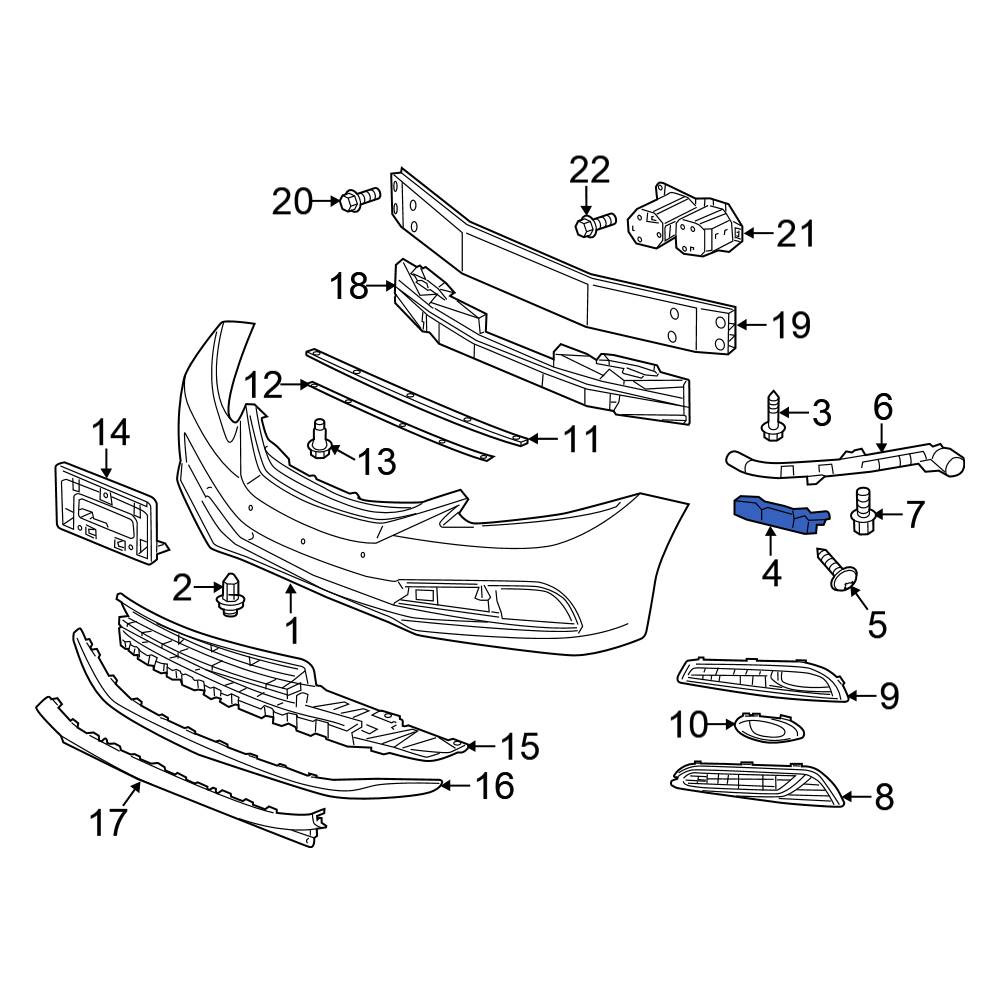 Honda OE 71193TR0A01 - Front Right Bumper Cover Spacer