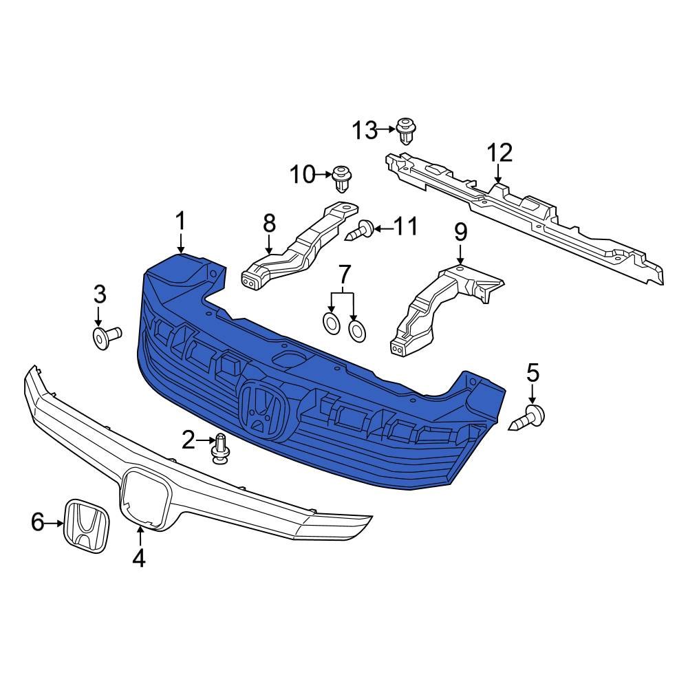 Honda OE 71121TR0A01 - Front Grille