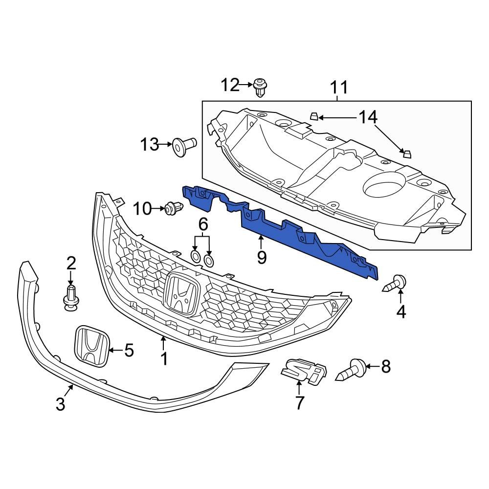 Honda OE 71103TR3A50 - Front Radiator Support Air Duct