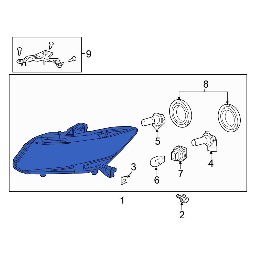 Honda OE 33150TR0A51 - Front Left Headlight Assembly