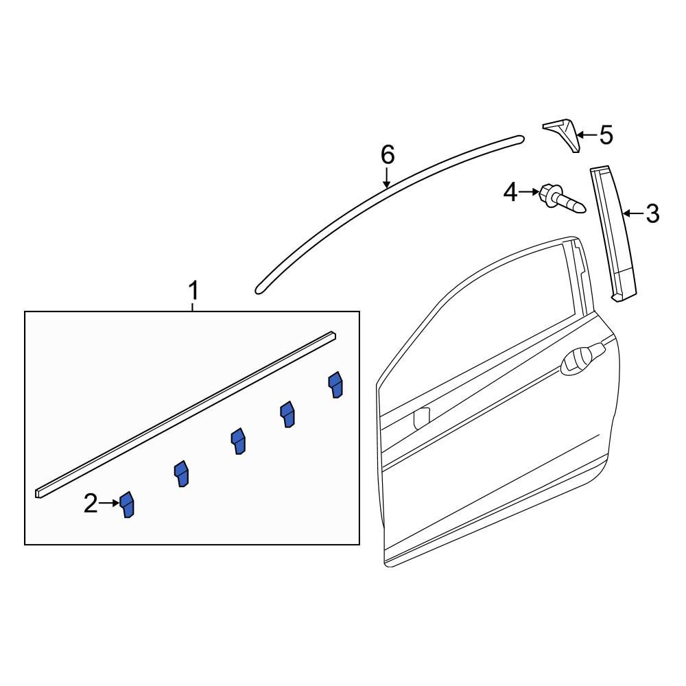 Honda OE 91503TS8A01 - Front Door Belt Molding Clip