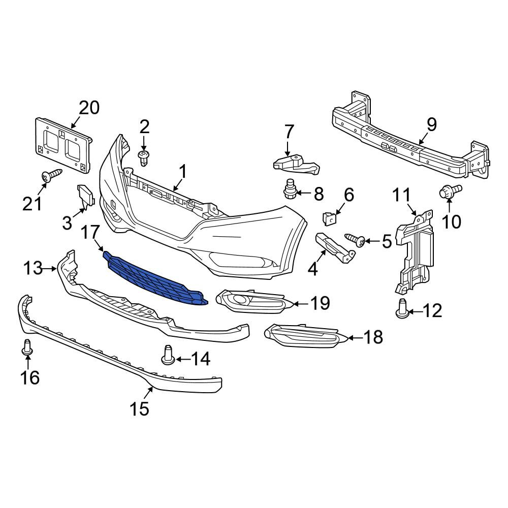 Honda OE 71103T7JH00 - Front Lower Grille