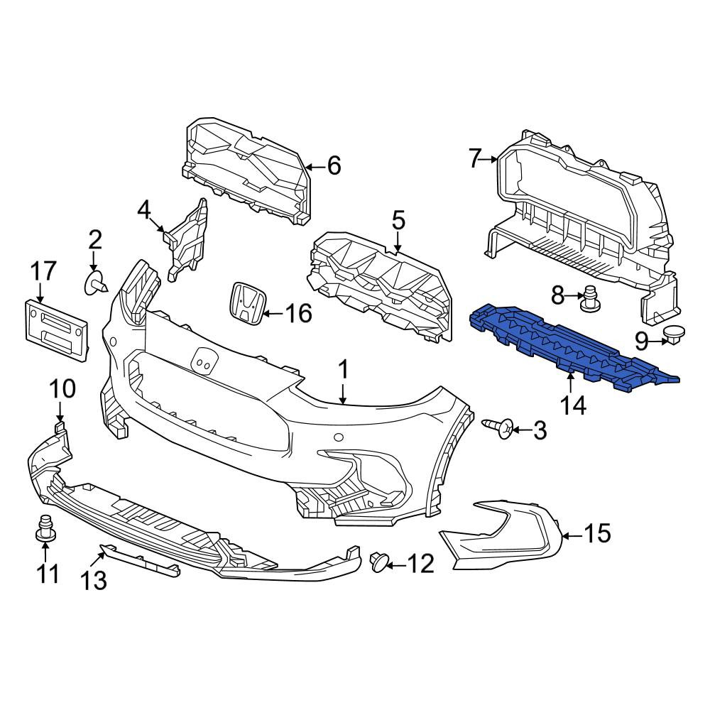 Honda OE 711753W0A00 - Front Bumper Cover Reinforcement