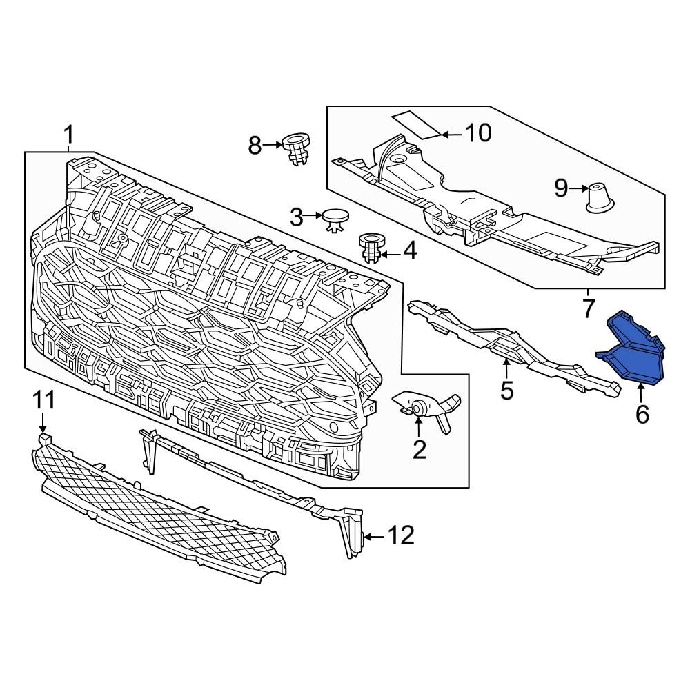Honda OE 712083W0A00 - Front Left Outer Grille Reinforcement
