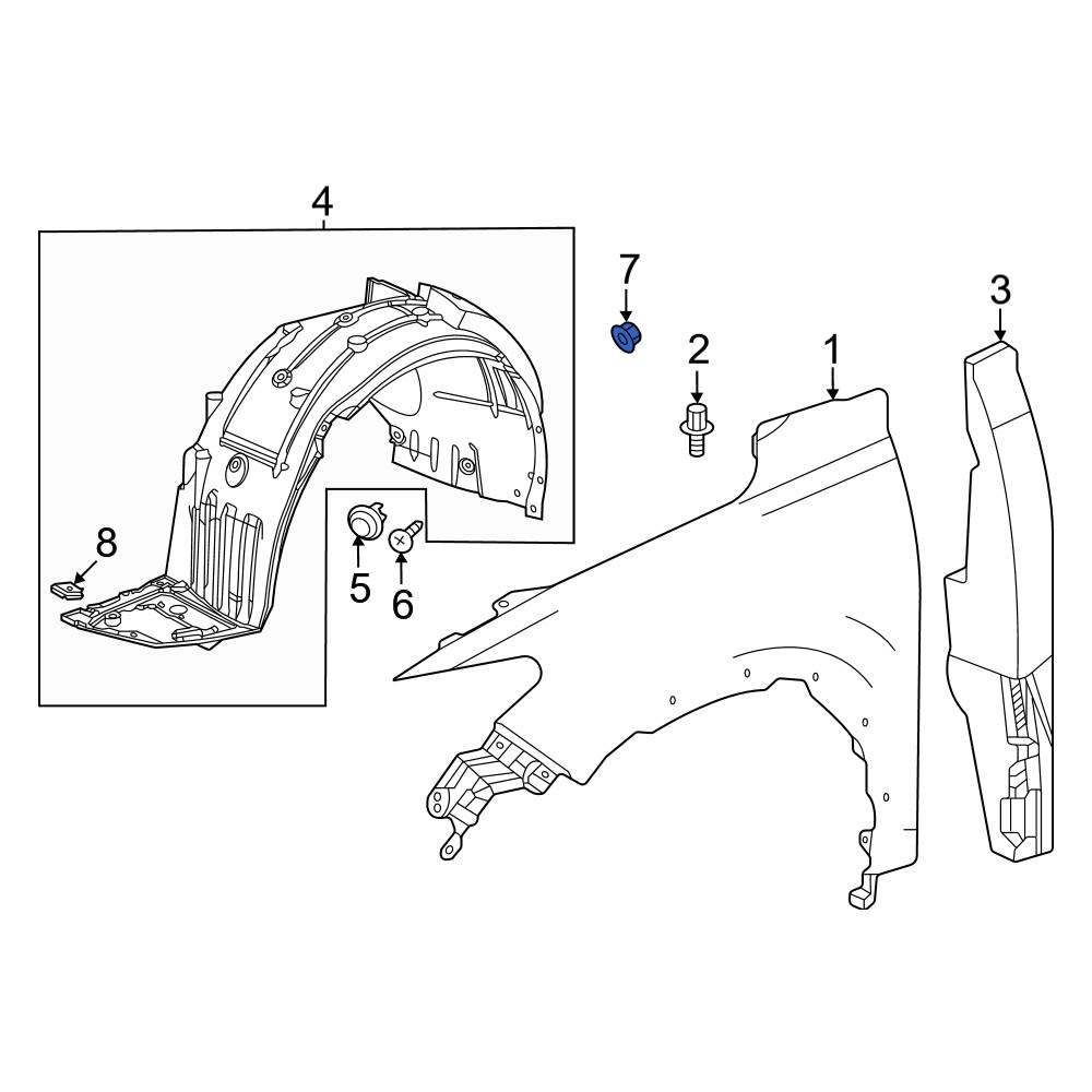 Honda OE 90682SB0003 - Fender Liner Grommet
