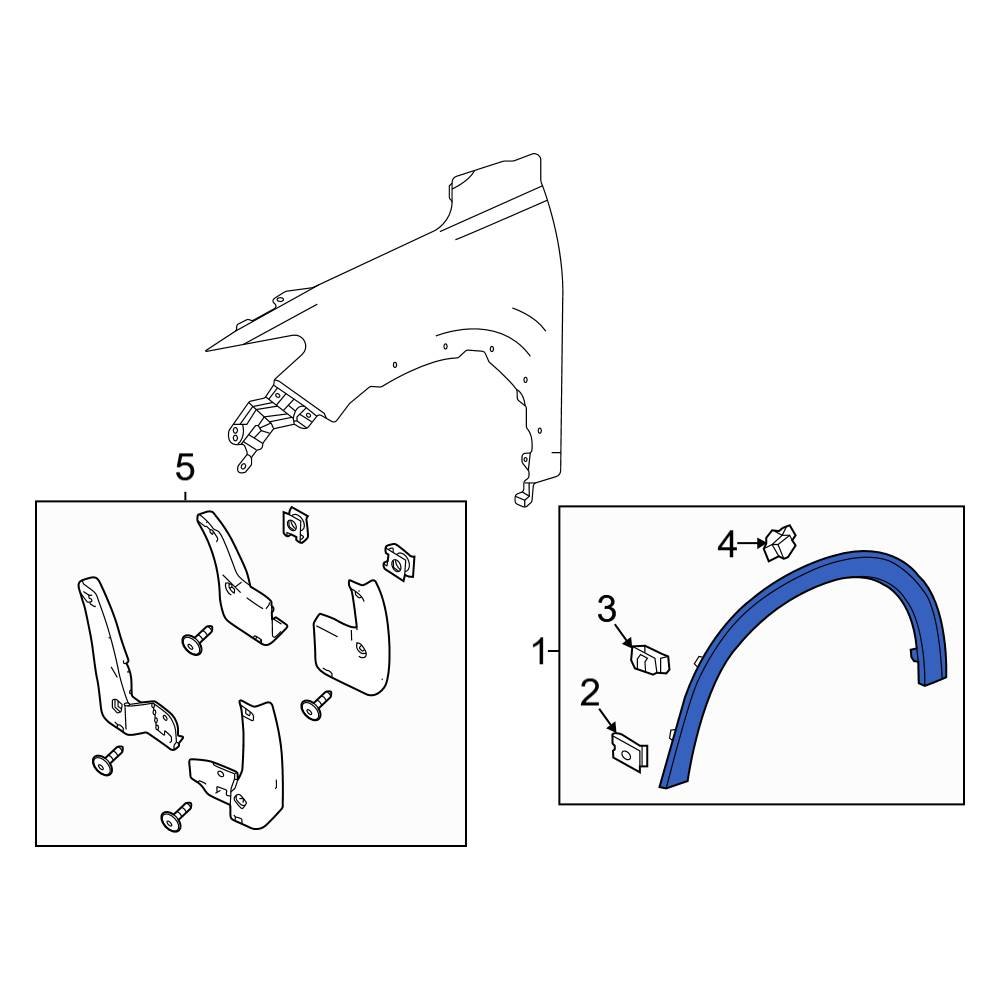 Honda OE 753903W0A01 - Rear Right Forward Wheel Arch Molding