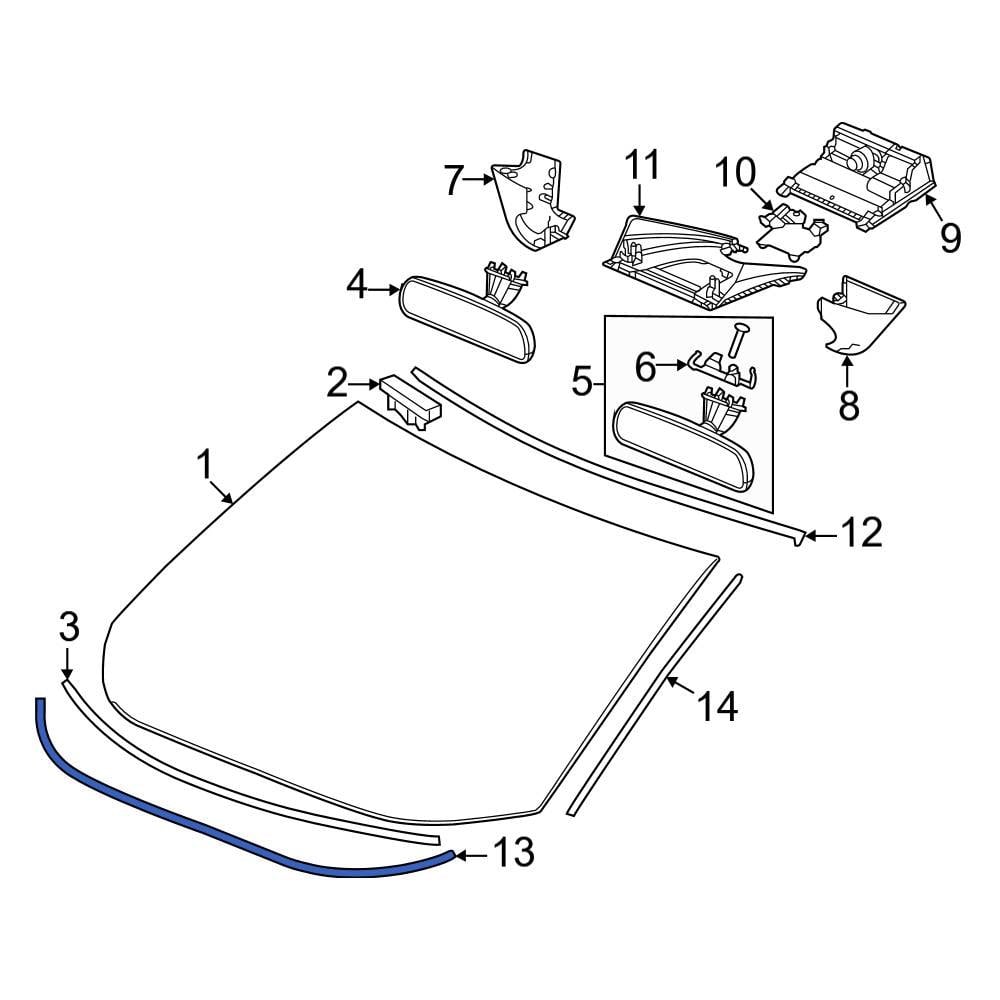Honda OE 731513W0A01 - Front Lower Windshield Molding