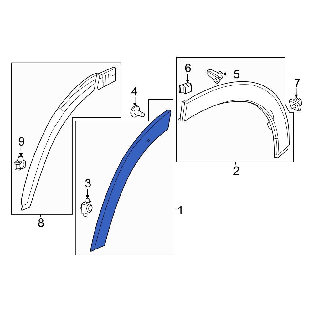 Honda OE 753903W0A11ZA - Rear Right Forward Wheel Arch Molding