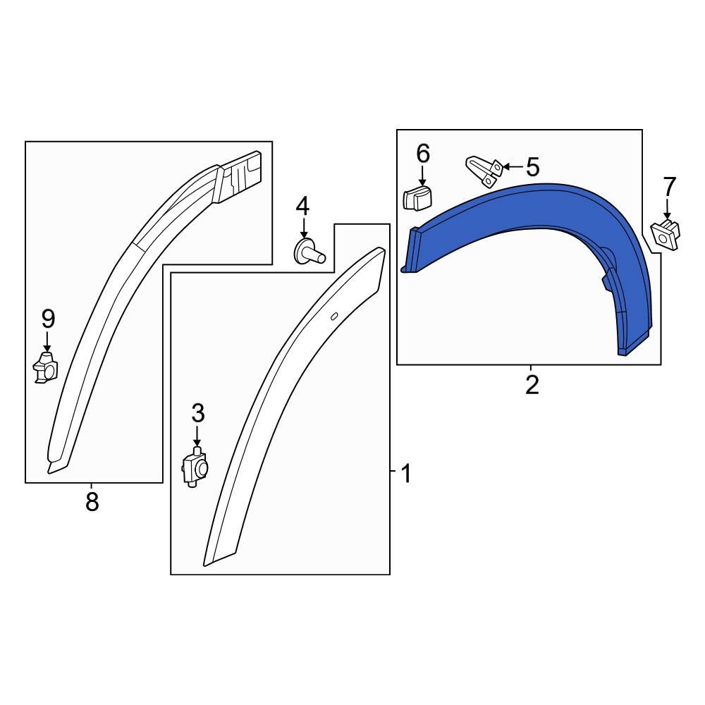Honda OE 741573W0A00 - Front Left Wheel Arch Molding